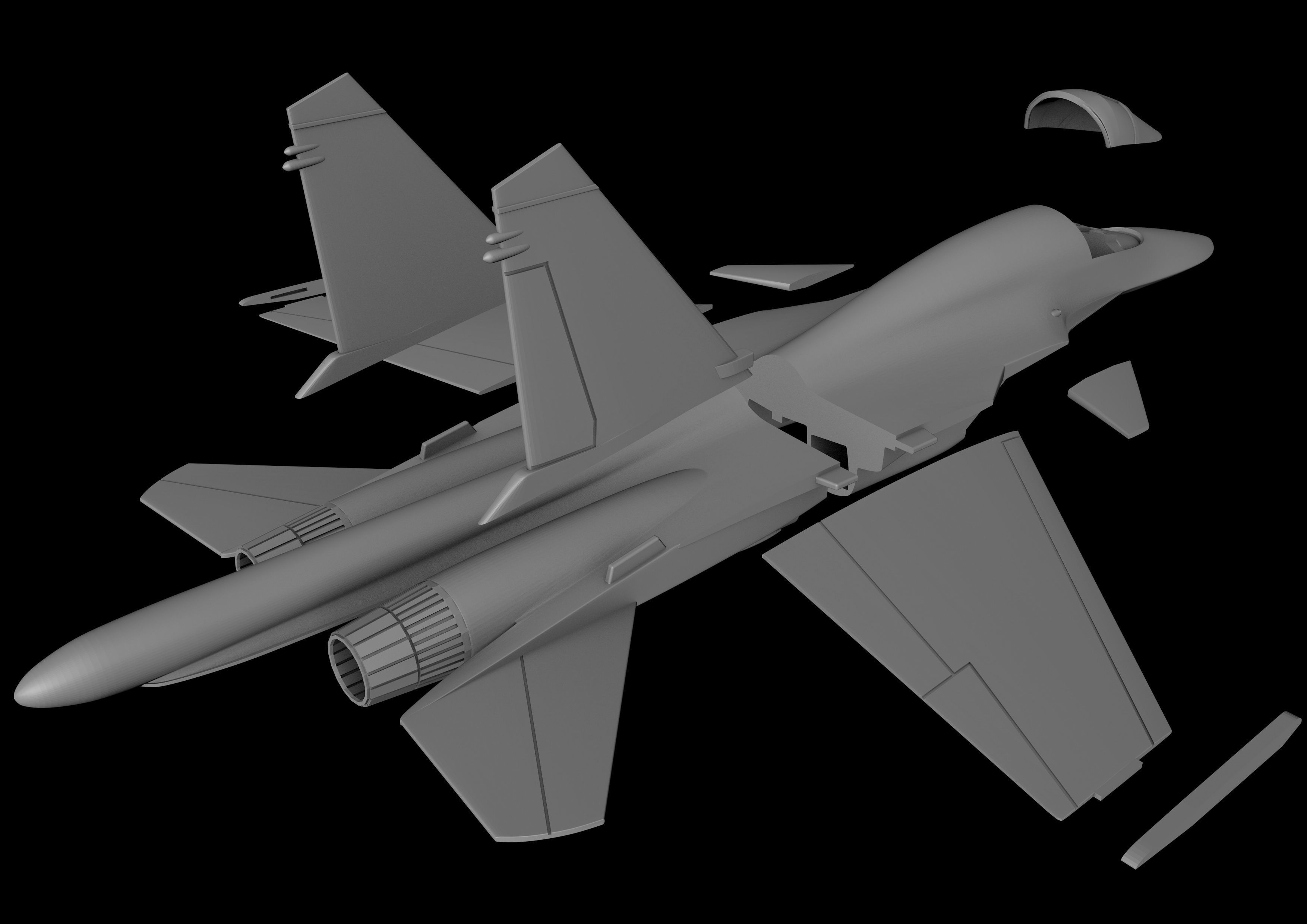 SU-34 SCALE 1-72 PRINTABLE STL FILES 3D model 3D printable | CGTrader