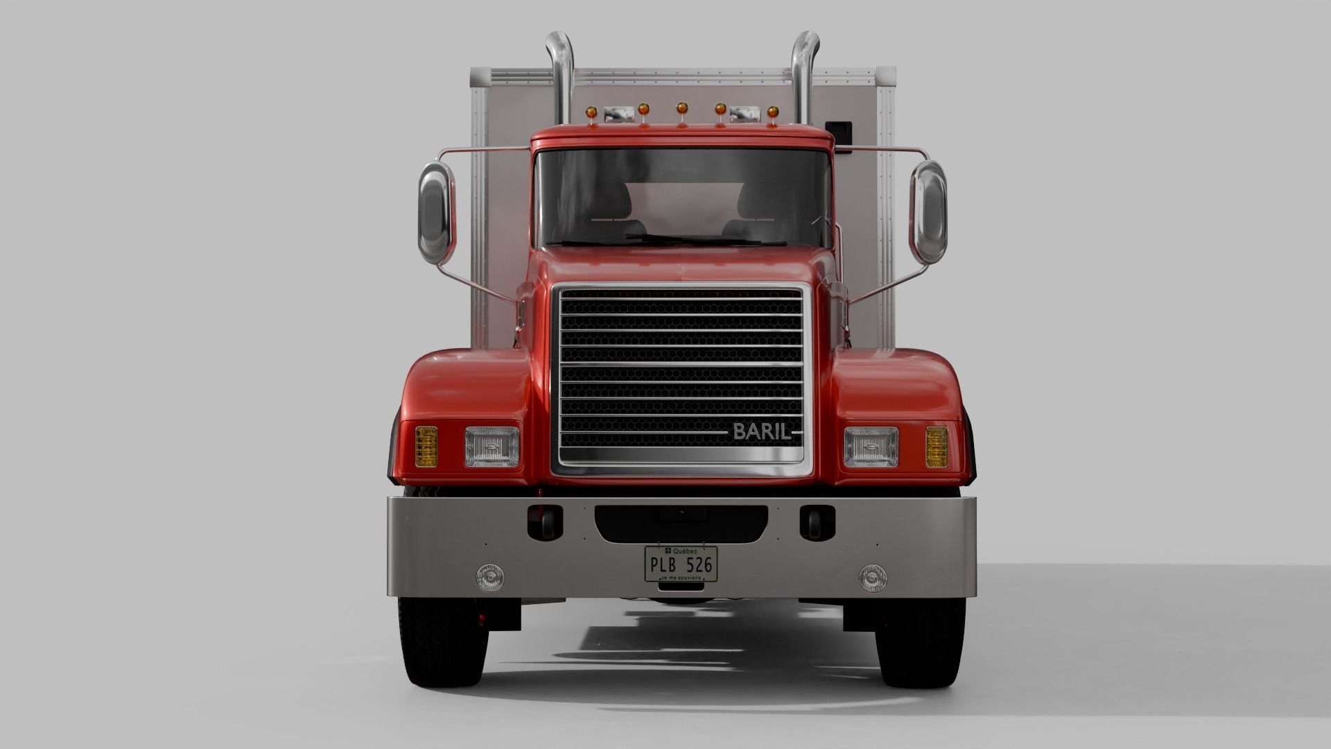 Generic American Truck With Closed Trailer 3D model | CGTrader
