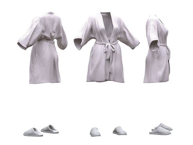 3D model Female Bathrobe Outfit VR / AR / low-poly | CGTrader
