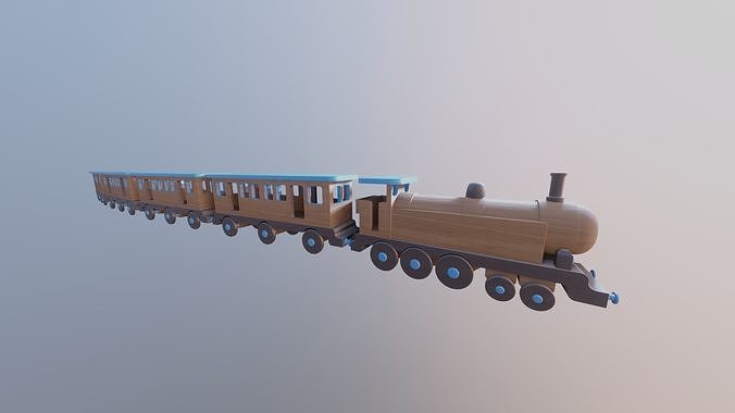 3D model WOODEN LARGE TRAIN and CARRIAGES BUNDLE - RogueFilmProductions ...