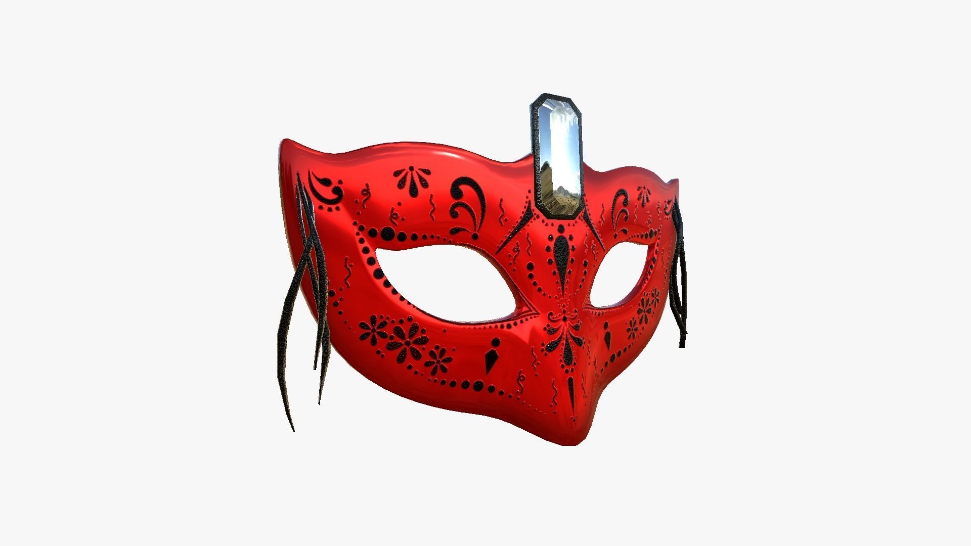 3D model Carnival Mask E12 Black Red - Costume Character Design VR / AR ...
