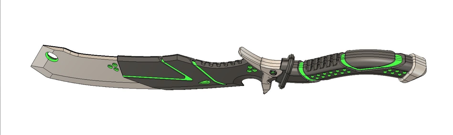 Cyberpunk Machete 3D STL 3D model 3D printable | CGTrader