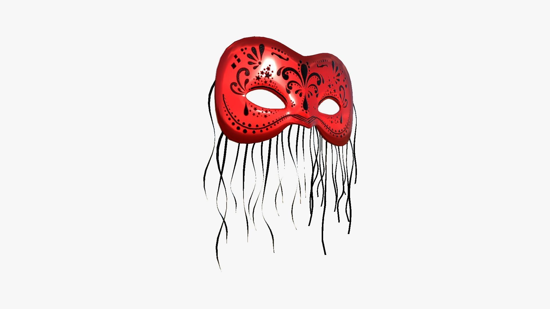 3D model Carnival Mask F12 Black Red - Costume Character Design VR / AR ...