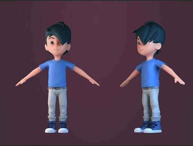 Animated characters pupils students passersby little boys 3D model | CGTrader