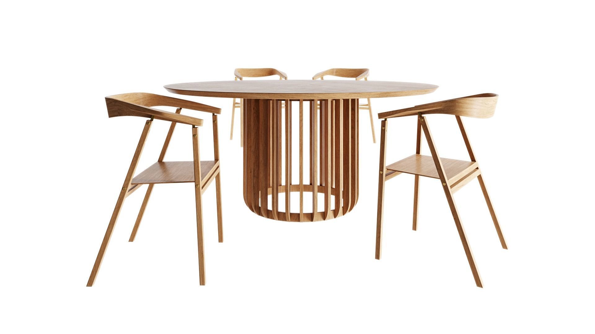 Miniforms Juice round table and Tecta D7 D7K chair 3D model | CGTrader