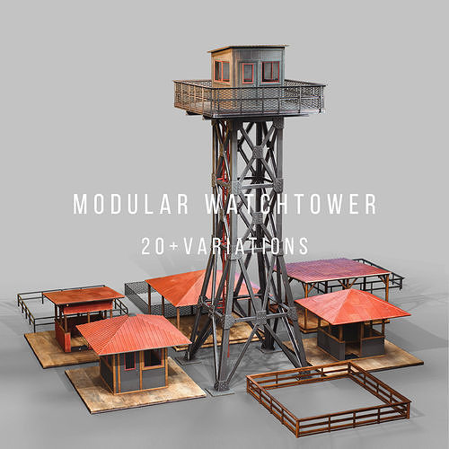 3D model Game-ready Watchtower Set 1 VR / AR / low-poly | CGTrader