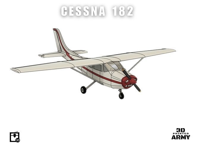 Cessna 182 Skylane - STL files for 3D printing 3D model 3D printable ...
