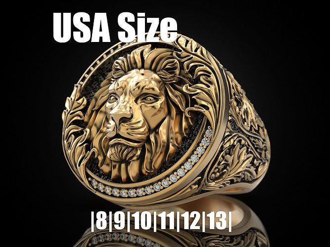 Royal Lion ring 3D model 3D printable | CGTrader