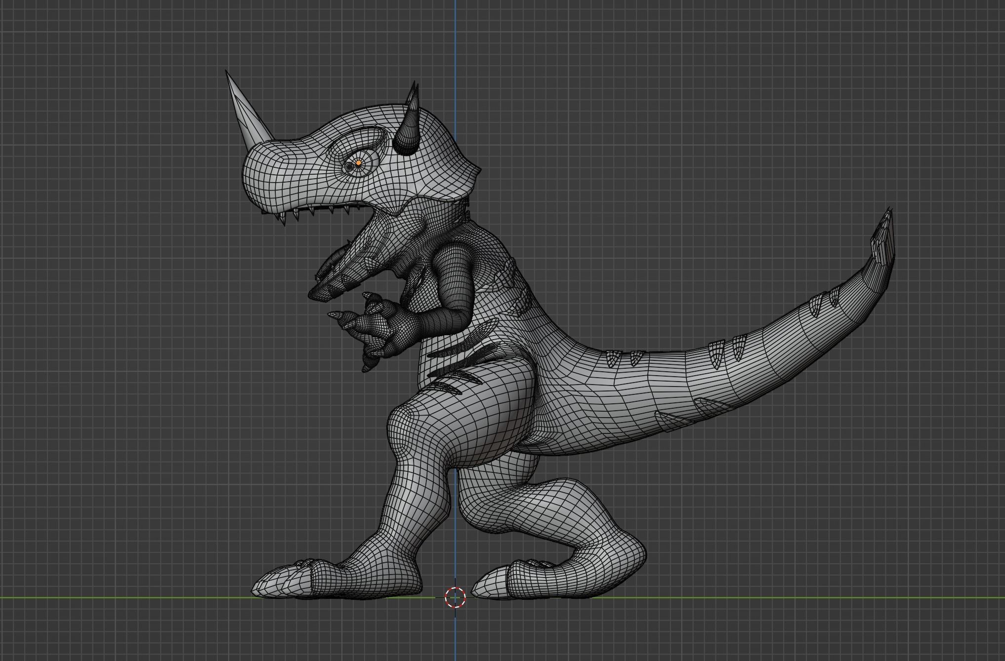 Greymon - Digimon 3D model rigged | CGTrader