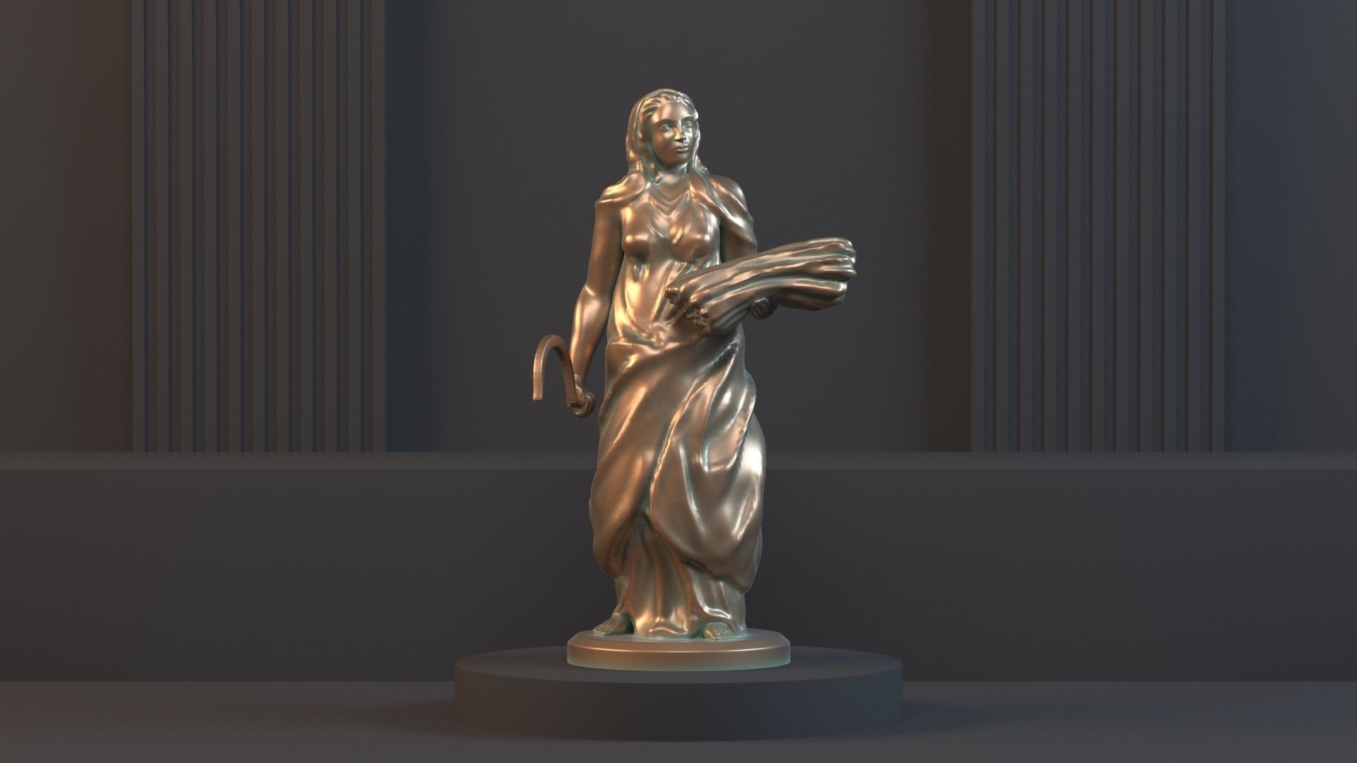 Demeter Statue 3D model | CGTrader