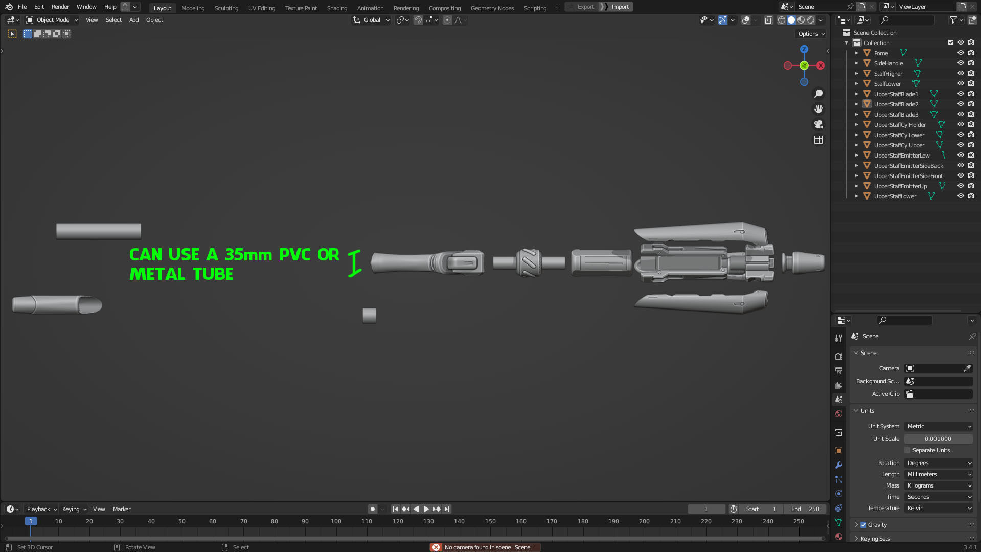 Overwatch Mercy Caduceus Staff for Cosplay 3D model 3D printable | CGTrader
