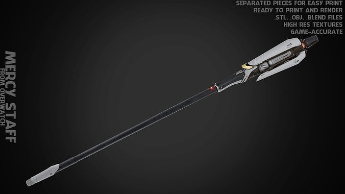 Overwatch Mercy Caduceus Staff for Cosplay 3D model 3D printable | CGTrader
