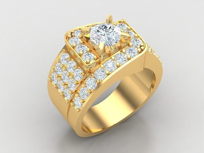 Diamond Man Ring 1MR4 3D model 3D printable | CGTrader