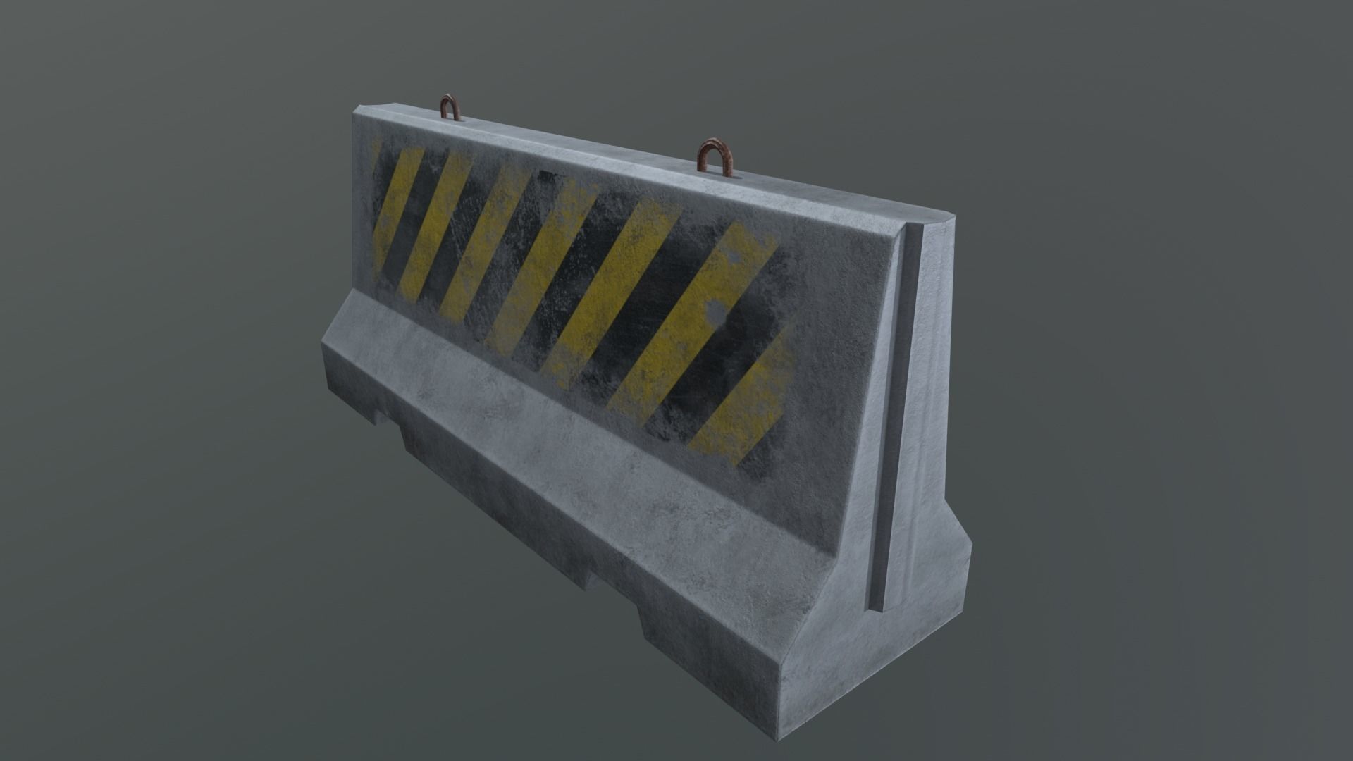 3D model Concrete barriers - PBR Game Ready model VR / AR / low-poly ...