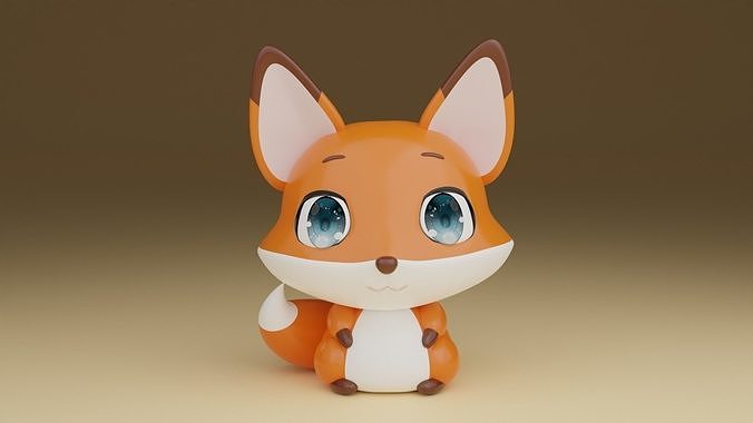 cute fox 3D model 3D printable | CGTrader
