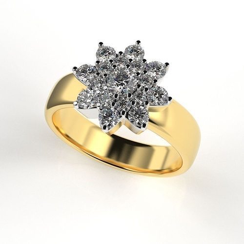 beautiful big flower ring 3D model 3D printable | CGTrader