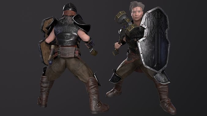 3D model Female Dwarf VR / AR / low-poly | CGTrader