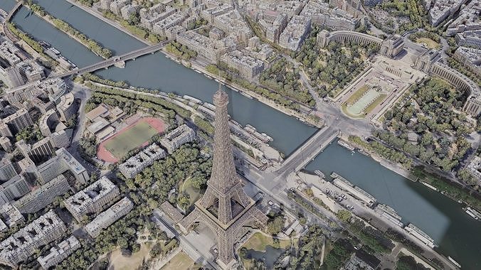 Paris City Eiffel Tower Realistic 3D model | CGTrader