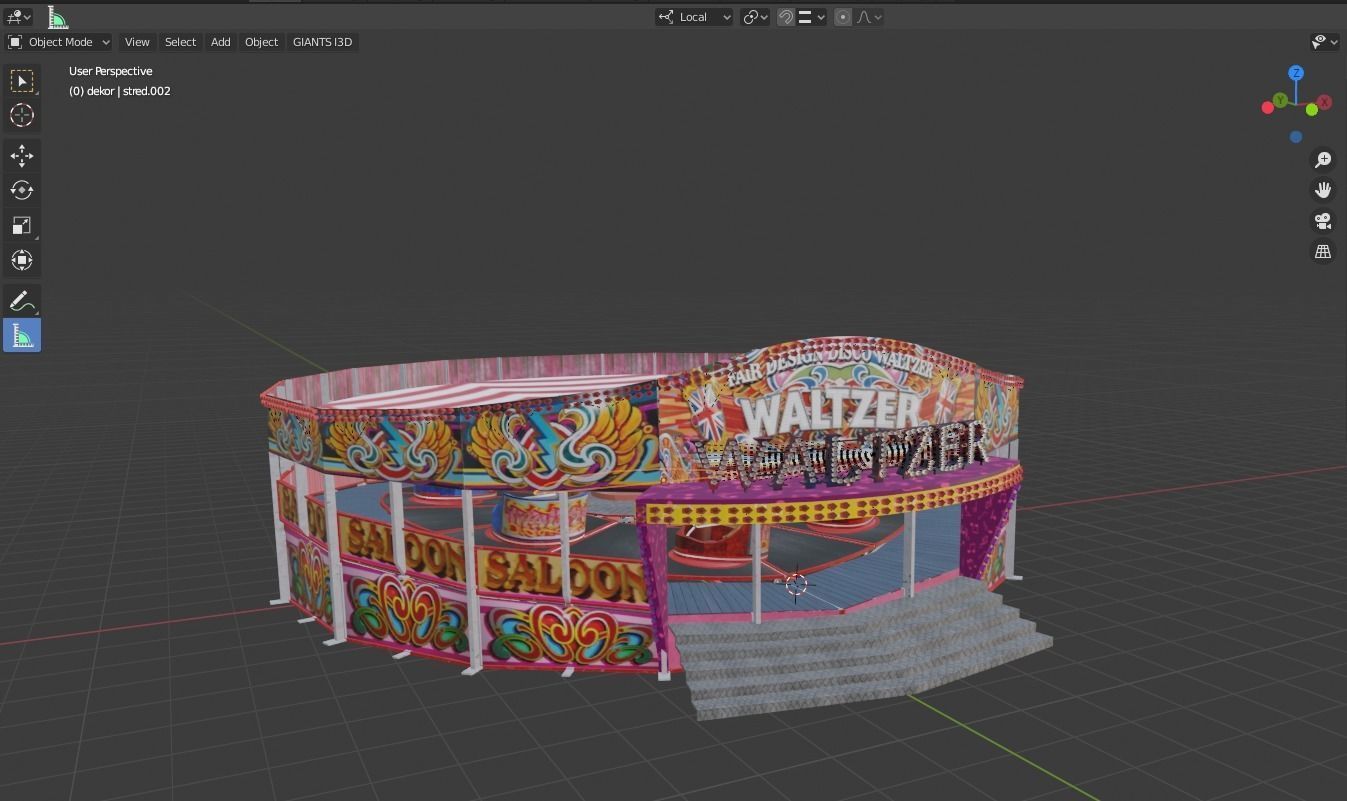 Fun fair Waltzer 3D model 3D model | CGTrader