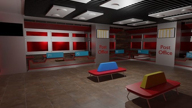 3D model Post Office Interior VR / AR / low-poly | CGTrader