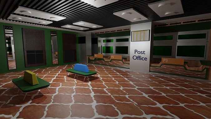 3D model Post Office Interior VR / AR / low-poly | CGTrader