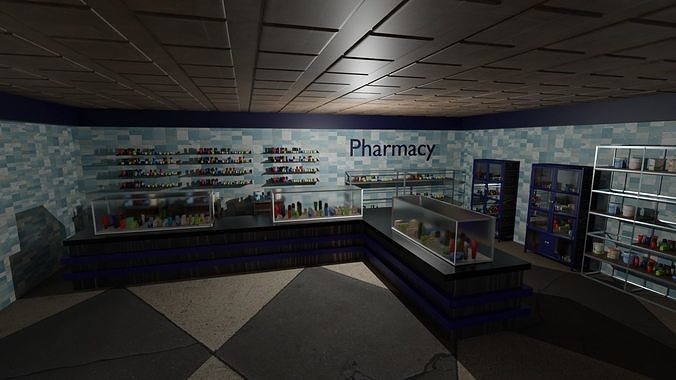 3D model Pharmacy Interior VR / AR / low-poly | CGTrader