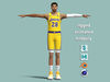 T-Pose Rigged Rui Hachimura Los Angeles Lakers NBA 3D model animated ...