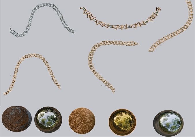 3D model customizable Metal Chain VR / AR / low-poly | CGTrader