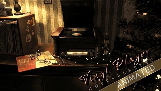 Vinyl Player Modern and Retro 3D model animated | CGTrader