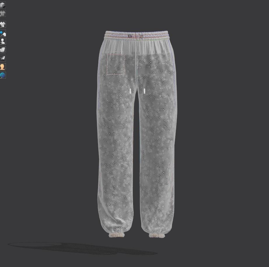 Female cotton sweatpants 3D model animated rigged | CGTrader