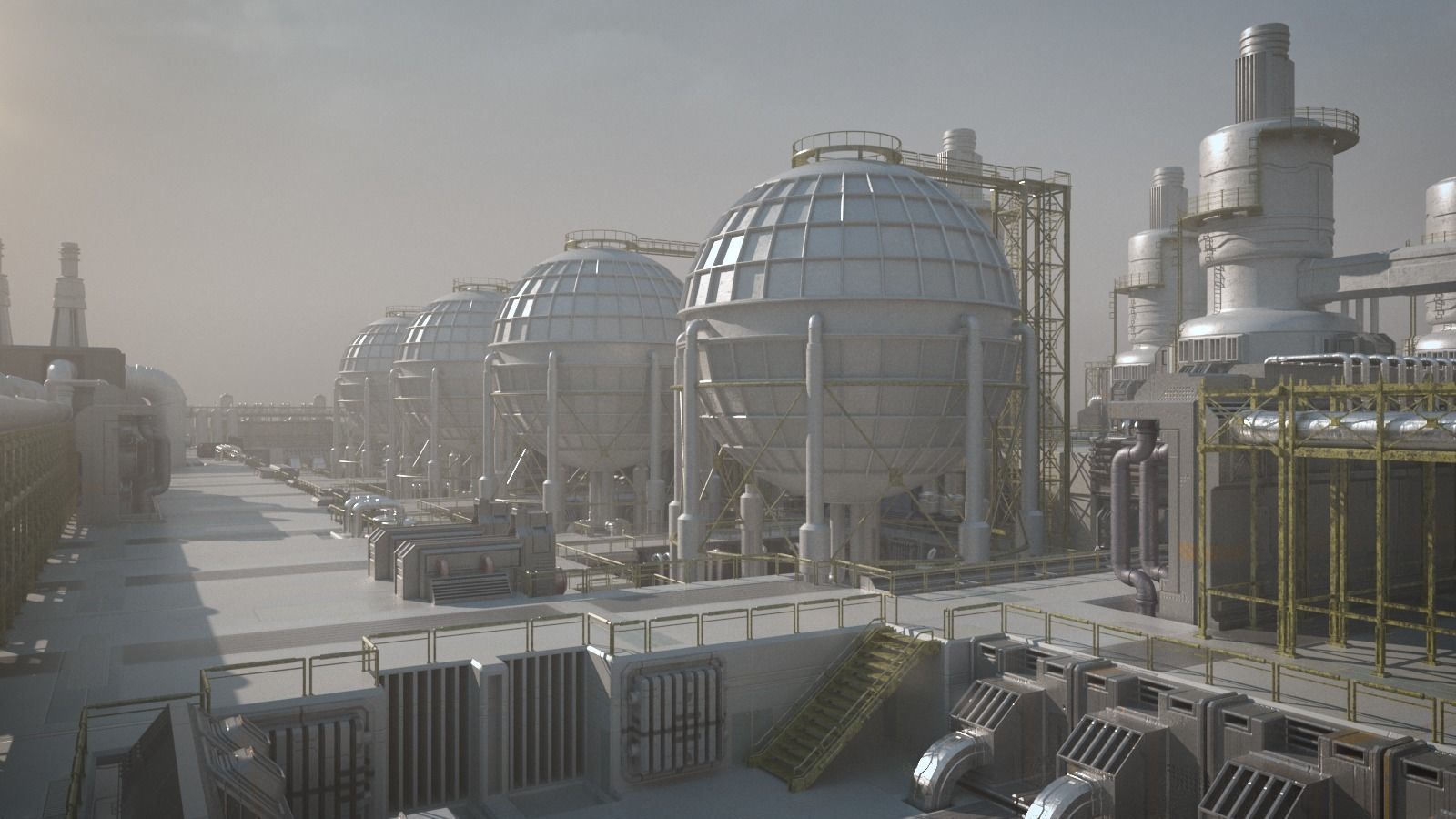 Sci-Fi factory 3D model | CGTrader