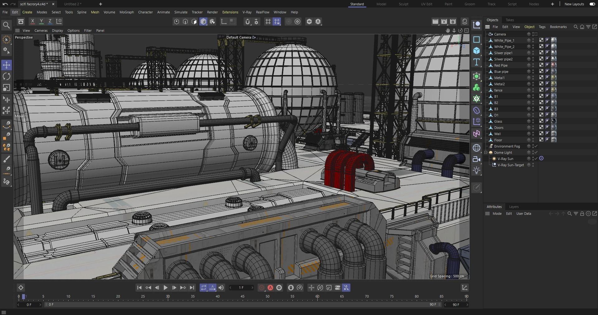 Sci-Fi factory 3D model | CGTrader