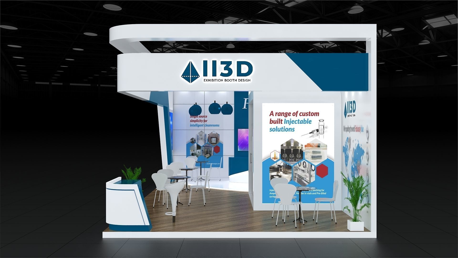 Exhibition Stand Stall Two Side Open 11X5 3D model | CGTrader