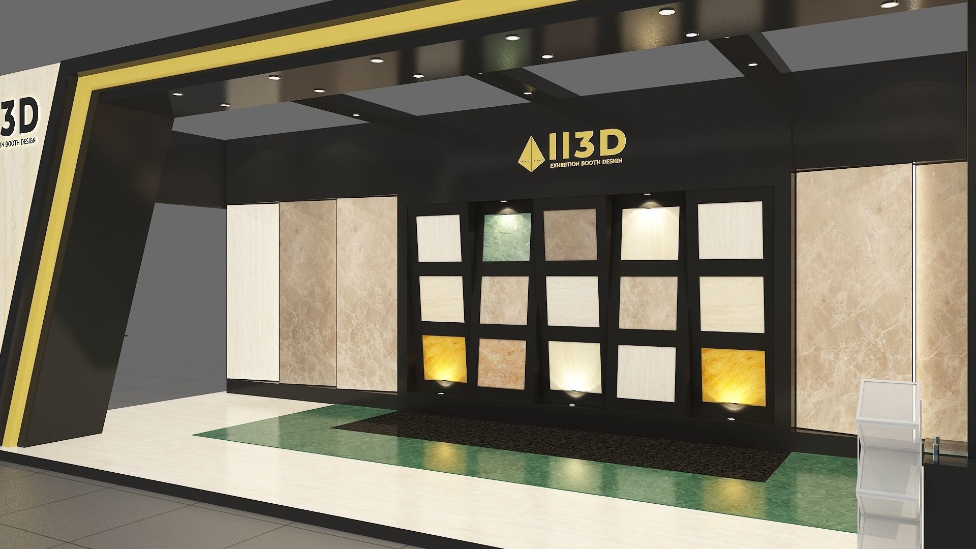 Exhibition Stand Stall Two Side Open 11X4 3D model | CGTrader