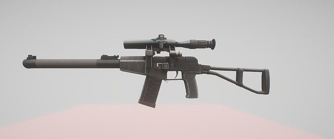 Modern Rifle With Scope 3D model | CGTrader