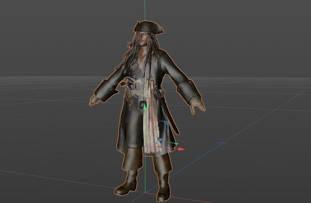 Jack Sparrow 3D model rigged | CGTrader