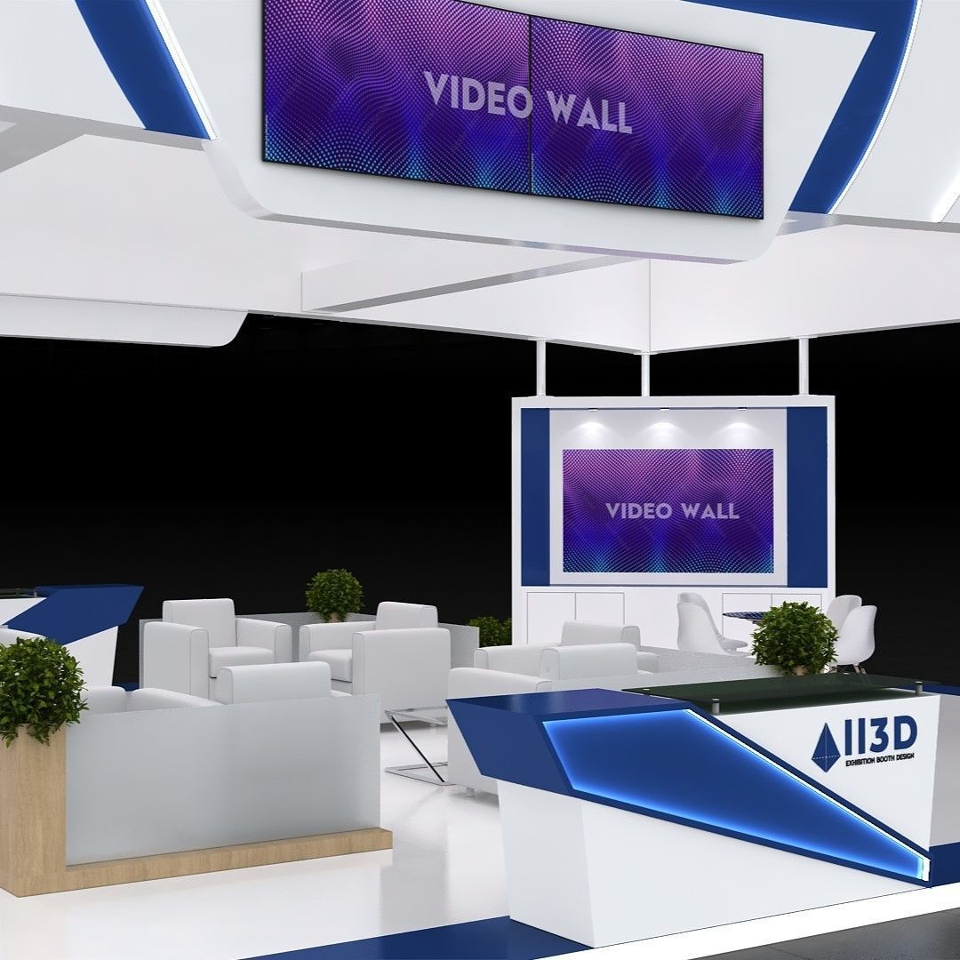 Exhibition Stand Stall Four Side Open 14X6 3D model | CGTrader