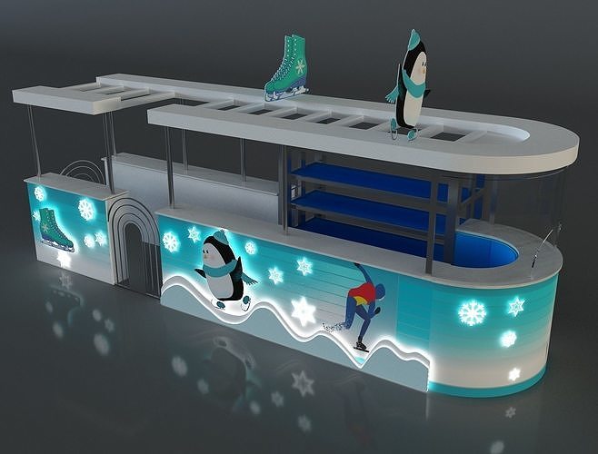 kiosk for ice skating equipment and supplies a657a 3D model | CGTrader