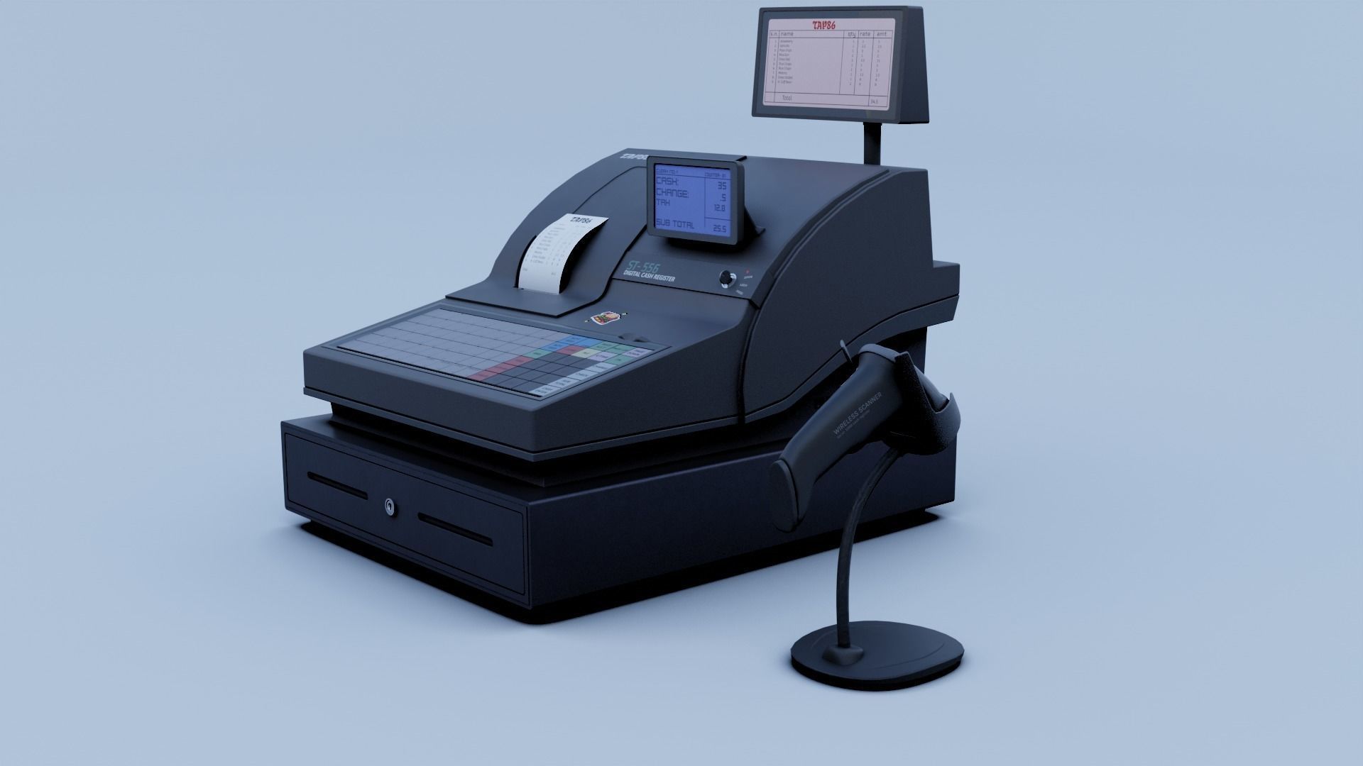 Digital Cash Register 3D model | CGTrader
