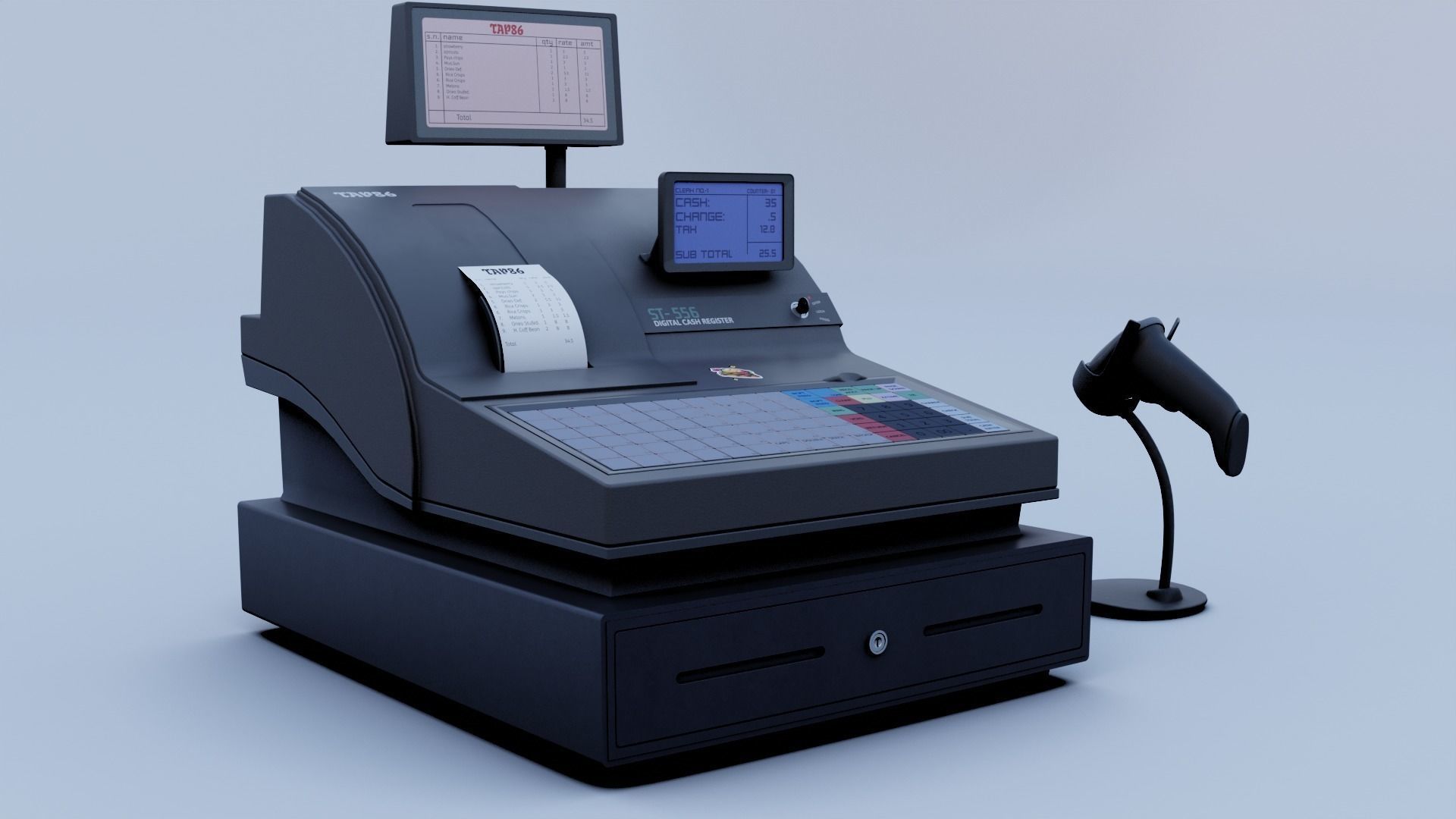 Digital Cash Register 3D model | CGTrader