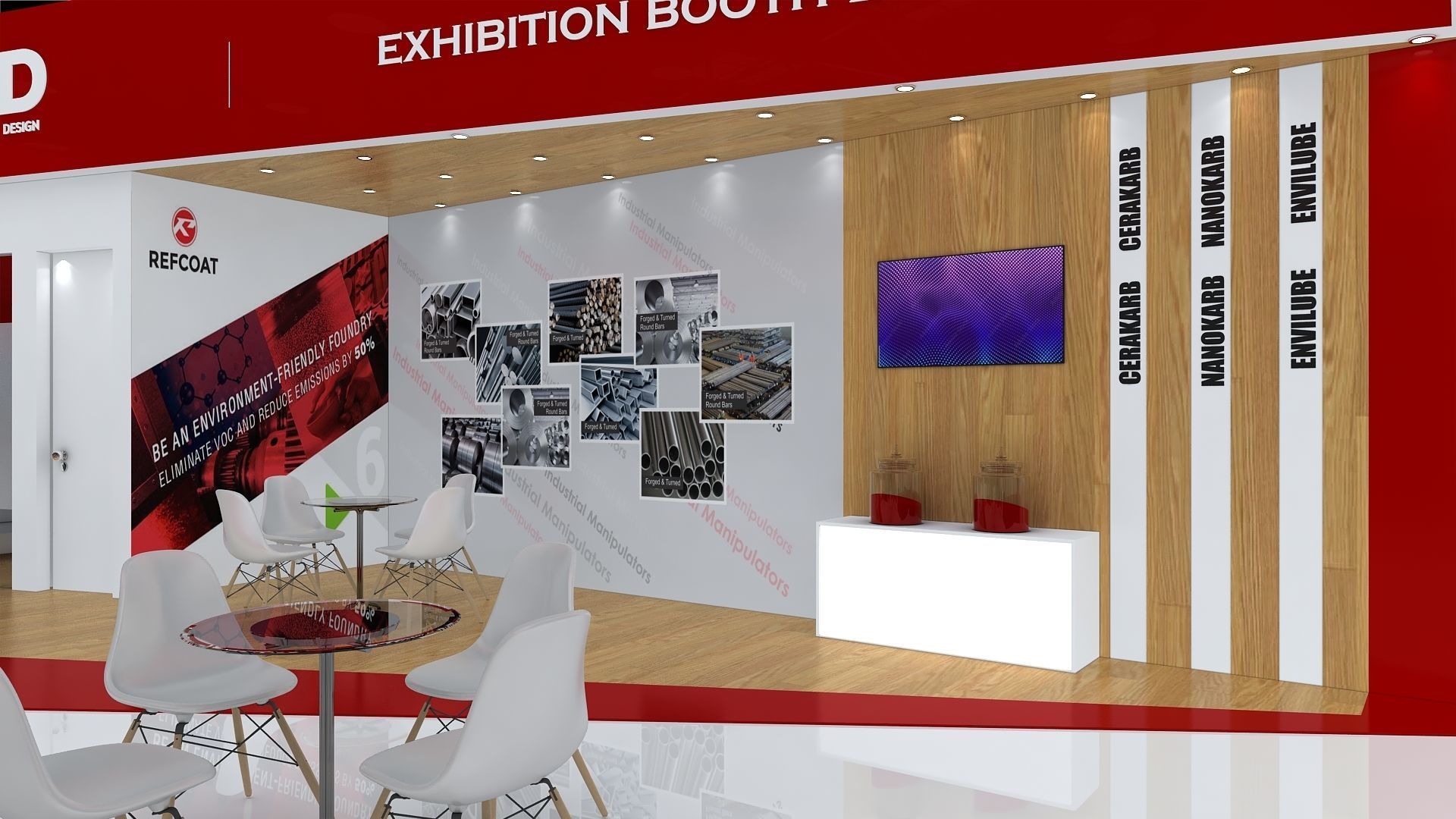 Exhibition Stand Stall Three Side Open 8X10 3D model | CGTrader