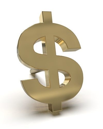 Dollar sign stud earring blank 3D model 3D printable | CGTrader