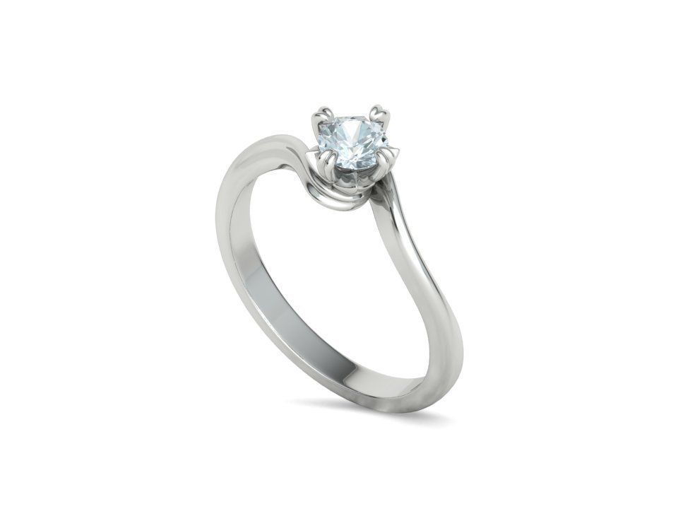Bypass Solitaire Promise ring 30 pointer Engagement Ring 3Dmodel 3D ...