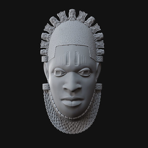 African Benin ivory mask of Queen Idia 3d print 3D model 3D printable ...