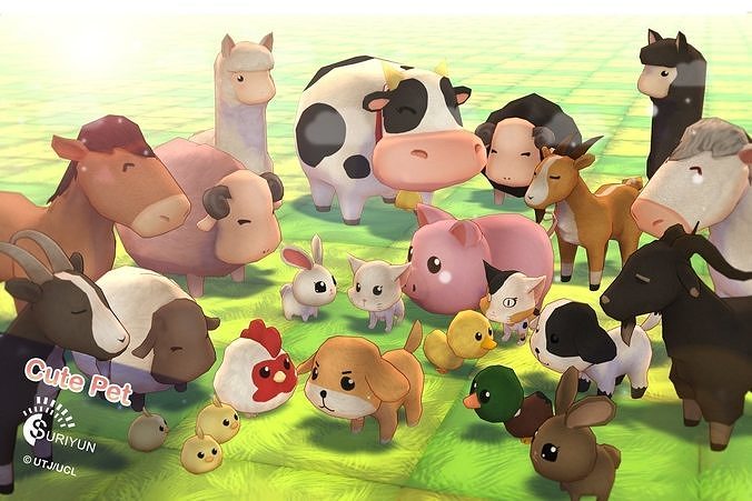 3D model Cute Pet VR / AR / low-poly | CGTrader