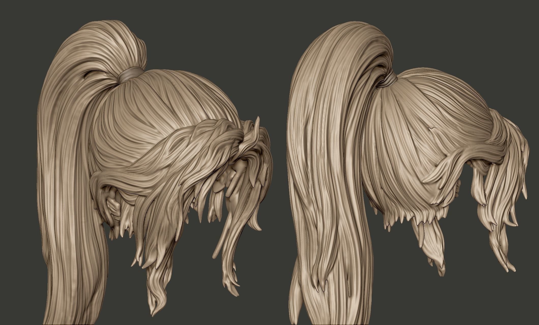 Detailed Hair Sculpt 04 3D model 3D printable | CGTrader