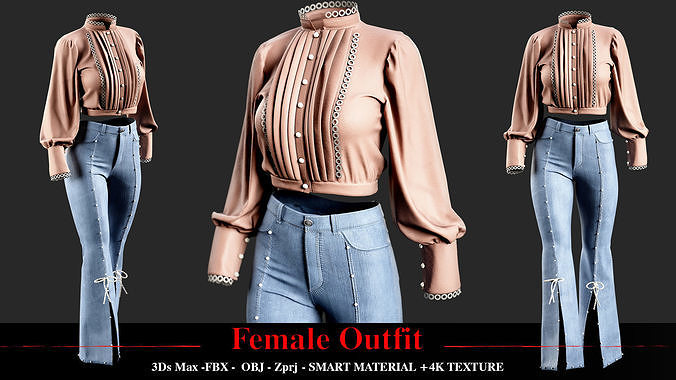 Female outfit 3D model | CGTrader