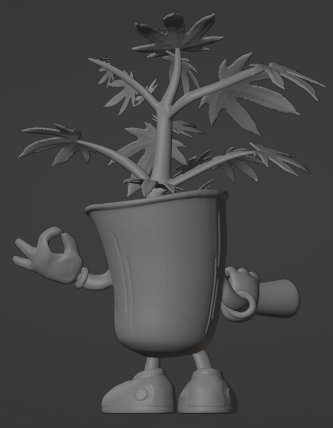 Marijuana plant smoking 3D print model 3D model 3D printable | CGTrader