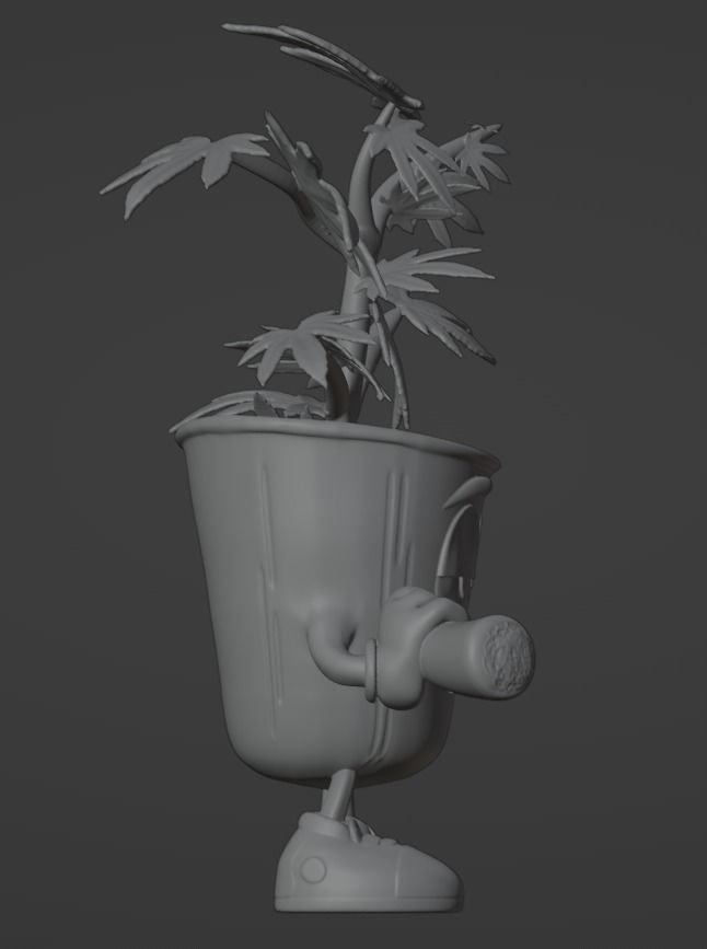 Marijuana plant smoking 3D print model 3D model 3D printable | CGTrader