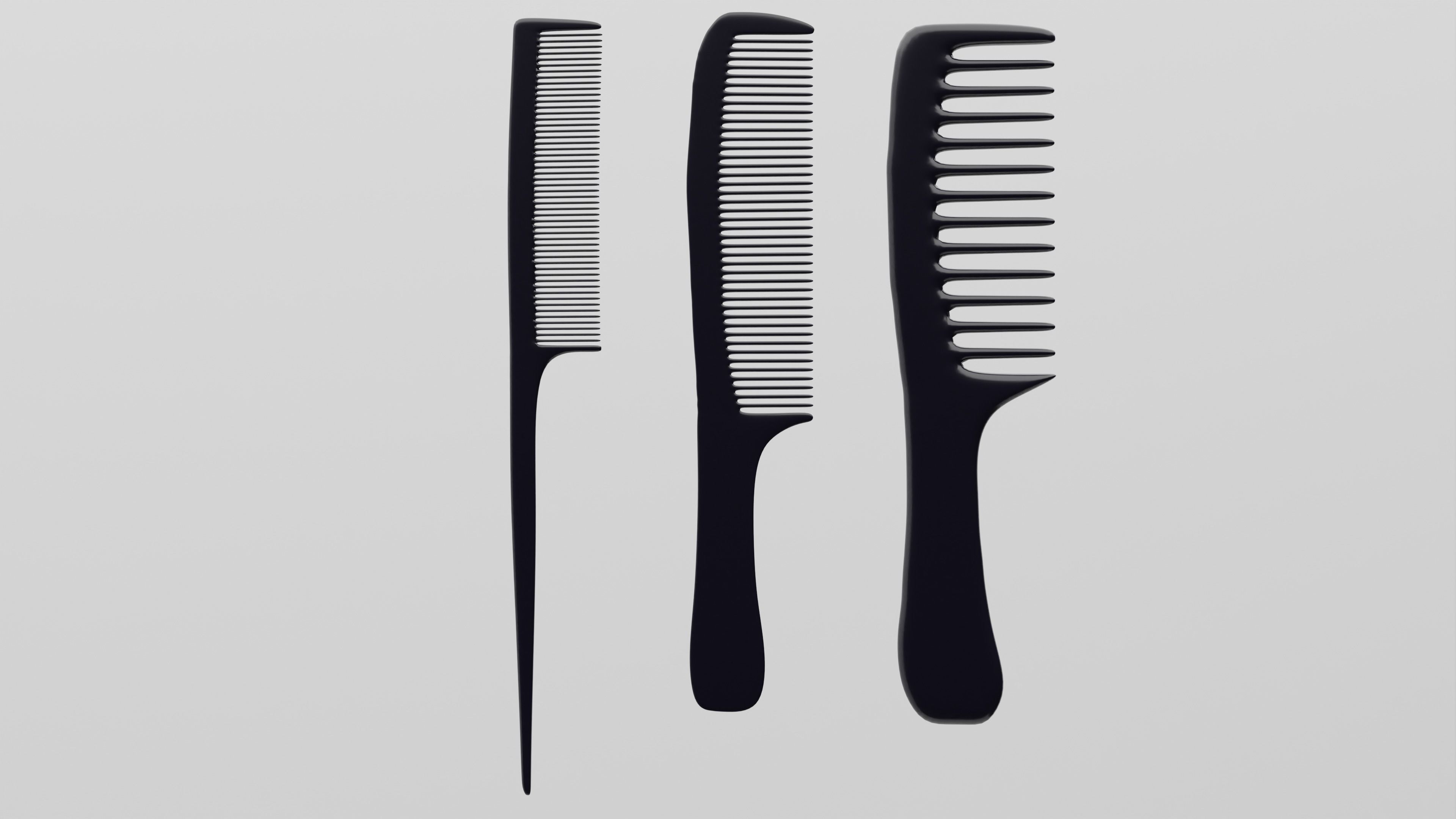 Set of 6 hair comb 3D model 3D printable | CGTrader